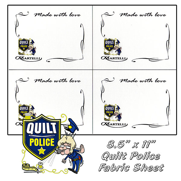 Quilt Labels--Quilt Police (4 per 8.5" x 11" sheet)